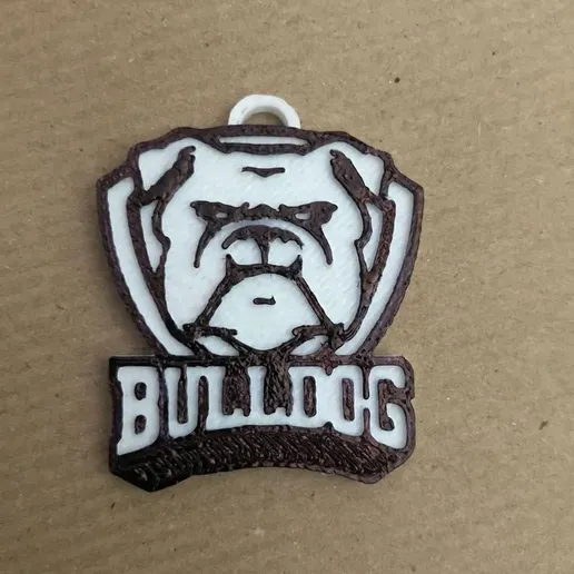 🗝️ Bulldog Keychain - Football・ STL File for 3D printing・Cults