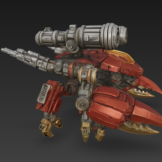 🦀 Mecha Crab Fortress - Armored Cybernetic Battle Crustacean・ STL File ...