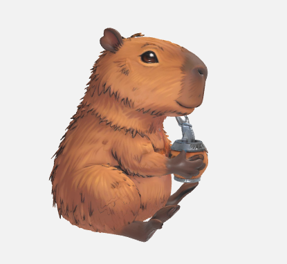 🍹 Chibi Capybara Drinking Mate – Kawaii 3D Print Model・ OBJ File for 3D ...