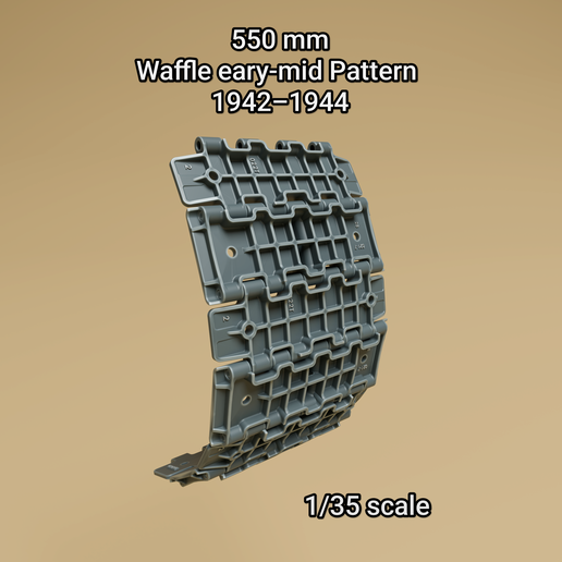 🧇 T-34 550 mm “Waffle” Track Pattern Workable links・ STL File for 3D ...