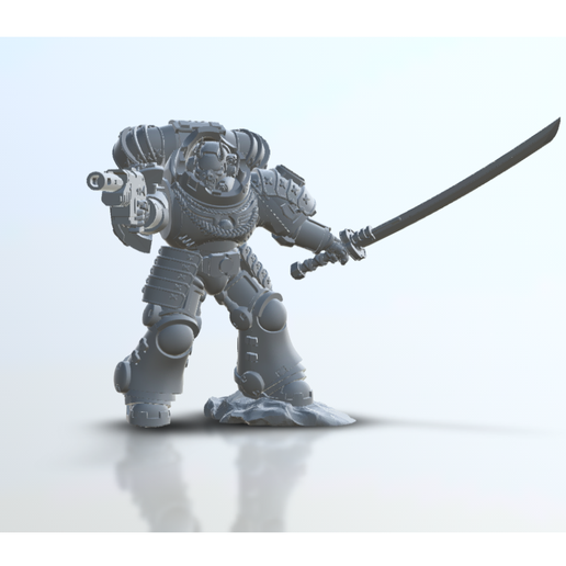 🗡️ Captain in Gravity Armour Samurai Style・Free STL File for 3D ...