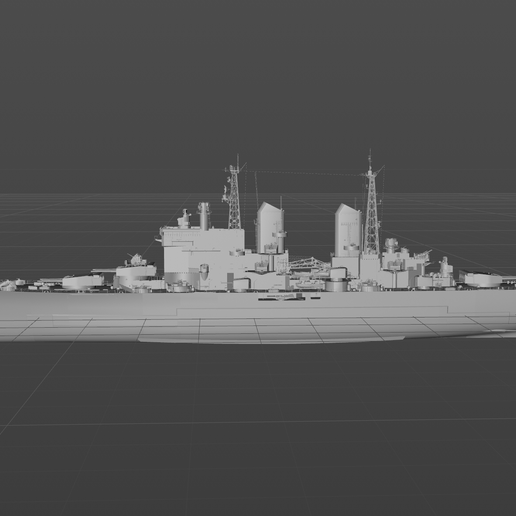 🚢 British cruiser "Monmouth" 3D model material・ OBJ File for 3D ...