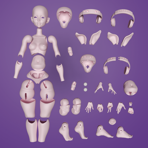 👧 BJD DOLL SOFIA 30cm articulated doll・ STL File for 3D printing・Cults