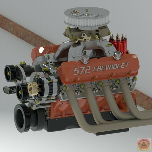 🚙 CHEVROLET ZZ 572 V8 - CRATE ENGINE・ STL File for 3D printing・Cults