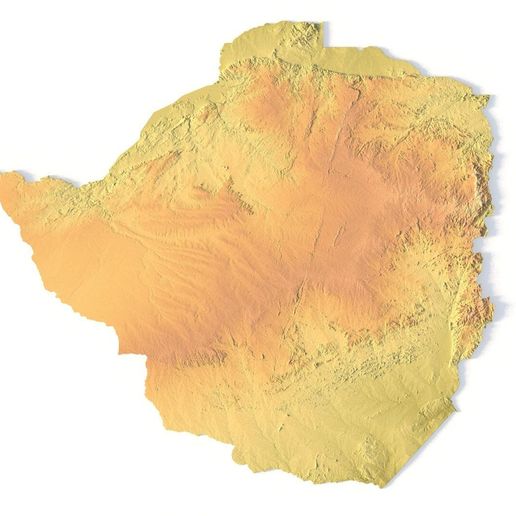 🇿🇼 Zimbabwe Terrain Map – 3D Model for 3D Printing & CNC Carving・ 3D ...