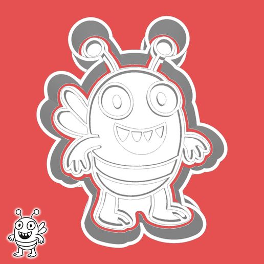 🍪 Cute monsters cookie cutters - buzzbug monster・Free STL File for 3D ...