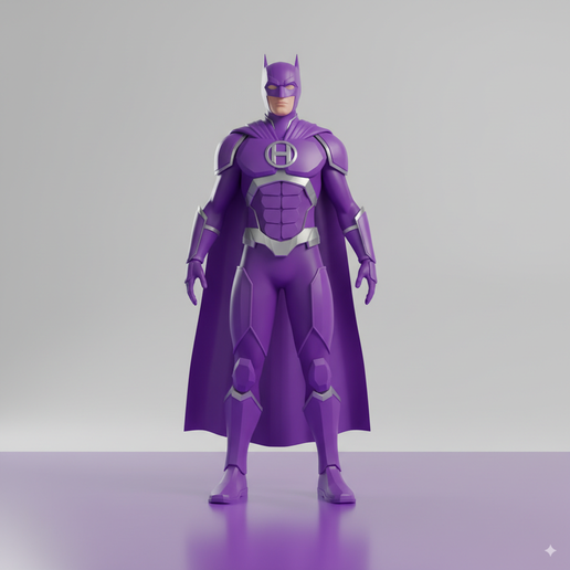 👽 Single STL Dynamic Purple Heroic Figure 3D Model - Stylized & Clean ...