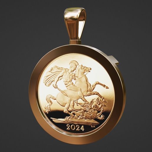 Archivo STL Full British gold sovereign coin frame mount bezel pendant ...