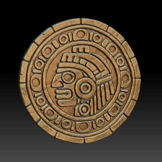 🪙 Aztec Gold Coin・ STL File for 3D printing・Cults