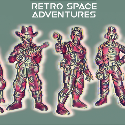 🛰 Retro Space Adventures Heroic Team・Free STL File for 3D printing・Cults