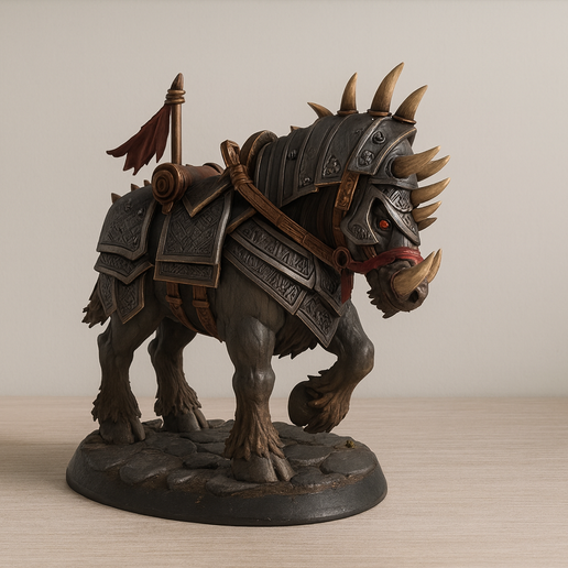 🎲 Armored War Beast Miniature – Fantasy Battle Mount・ 3D File for 3D ...