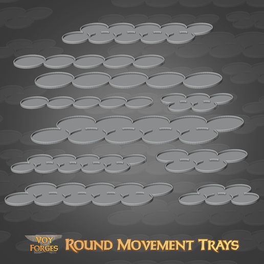 🎲 Movement Trays for Round Bases・Free STL File for 3D printing・Cults