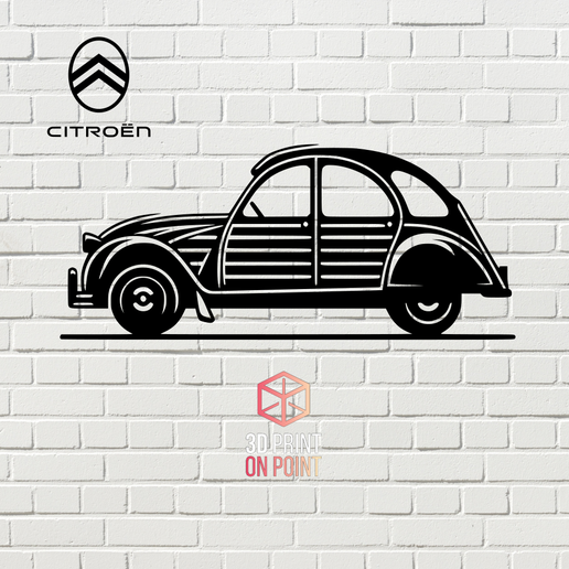 STL file CITROEN 2CV - 2D WALL ART #1 🚗 (DXF)・3D printing idea to ...