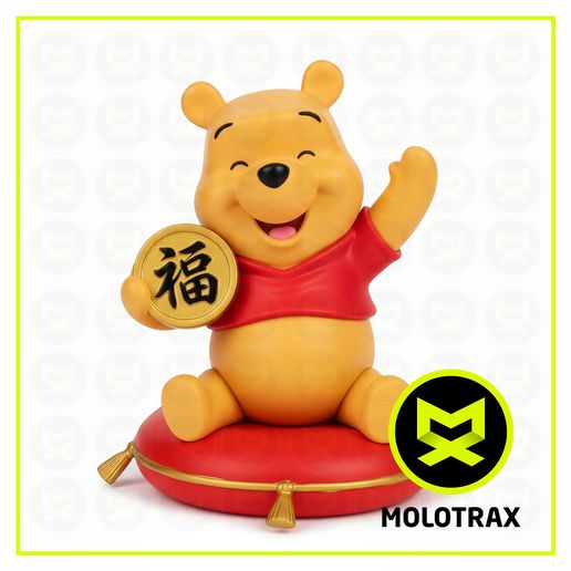 💯 Lucky Winnie-the-Pooh Disney Hundred Acre Wood Fortune (Fú) Maneki ...