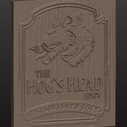 🏠 Hogs head Sign・ STL File for 3D printing・Cults