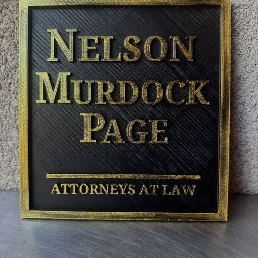 📄 Nelson Murdock and Page Sign・ STL File for 3D printing・Cults