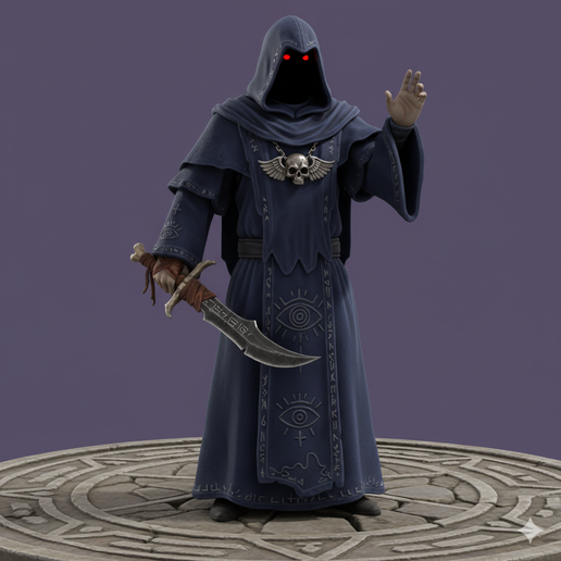 🗡️ Single STL Dark Ritual Master: Hooded Cult Leader Miniature with ...