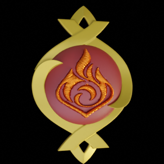 🧸 Vision Fontaine - Pyro -Genshin Impact V1・ STL File for 3D printing・Cults