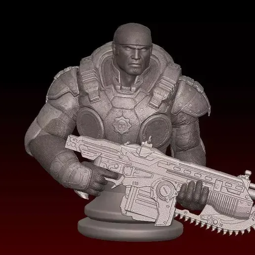 👤 ONE10 Busto de Marcus Fenix - Gear of Wars・Archivo 3D para Impresión ...