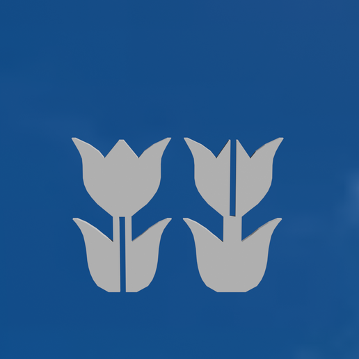 🌷 Tulip 2D・ STL File for 3D printing・Cults