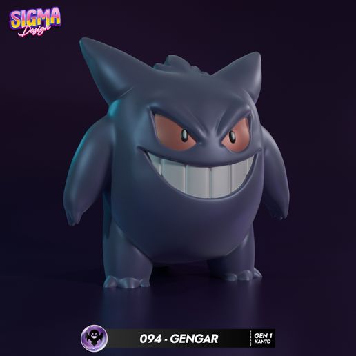 🐉 pack - gastly haunter gengar mega gengar・ 3D File for 3D printing・Cults
