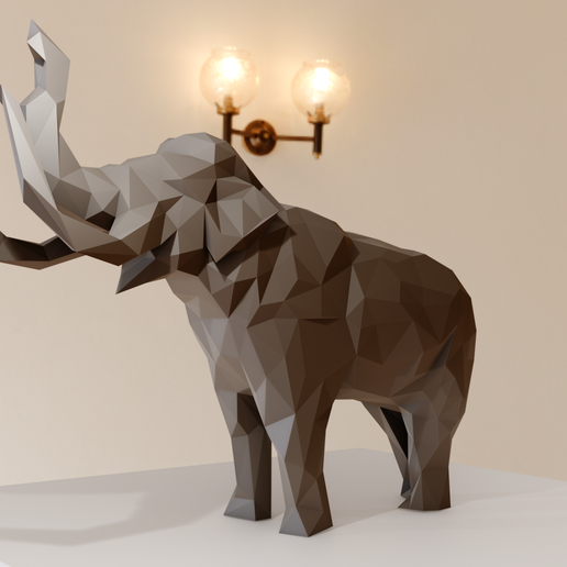 STL file mammoth low poly stl 🦣 ・3D print model to download・Cults