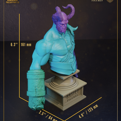 👤 Hellboy Bust・ 3D File for 3D printing・Cults