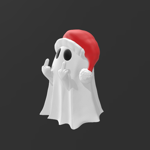 👻 middle finger ghost Christmas edition・ STL File for 3D printing・Cults