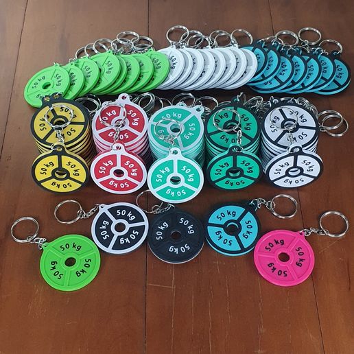 STEP file Gym weight keychain with relief and without 🗝️ ・Model to ...