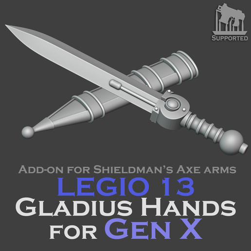 🤲 Gen 10 Legio 13 Shieldman's Gladius Hands Add-on・ 3D File for 3D ...