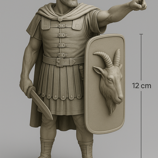 🐐 roman 120mm with goat shield・ 3MF File for 3D printing・Cults
