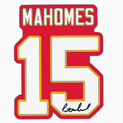 🏈 MAHOMES 15 (KC CHIEFS) Logo Display by MANIACMANCAVE3D・ STL File for ...