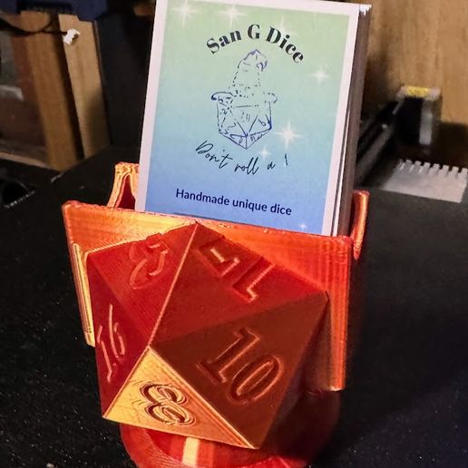 🎲 D20 Shaped Vertical (2in x 3.5, Portrait) Business Card Holder・Free ...