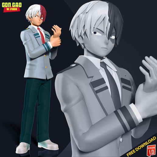 💬 Shoto Todoroki - My Hero Academia・Free 3D File for 3D printing・Cults