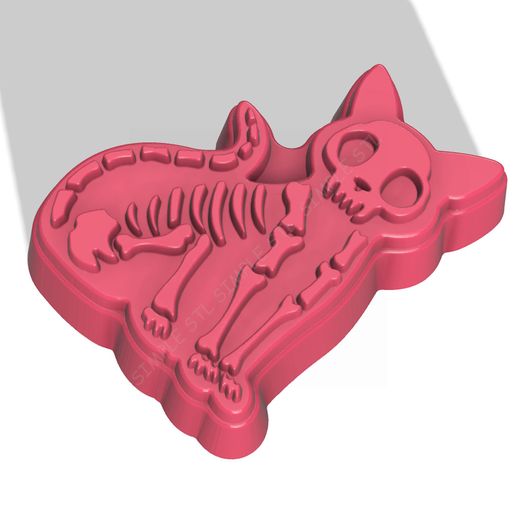💀 Skeleton Cat Stl File・ STL File for 3D printing・Cults