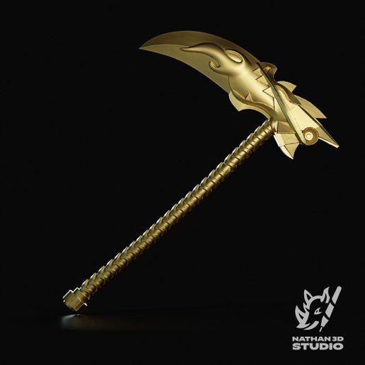 🔫 LEGO Ninjago Fanart - 3D Model Scythe of Quakes - Golden Weapon of ...