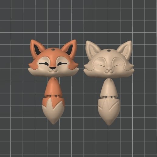 🗝️ Movable keychain I Fox Flexy fox・Free STL File for 3D printing・Cults