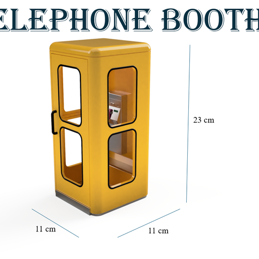 📞 German Yellow Telephone Booth – Classic Deutsche Telekom Phone Box 3D ...