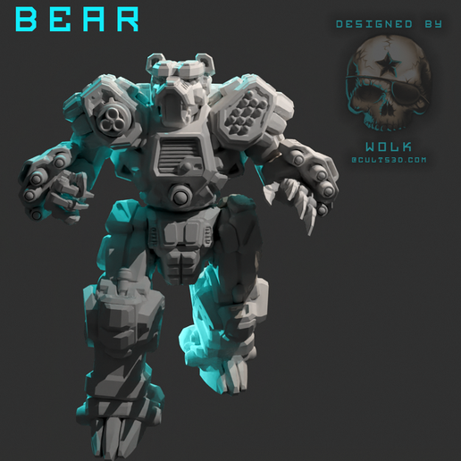 🐻 Bear American Mecha Pack・ STL File for 3D printing・Cults