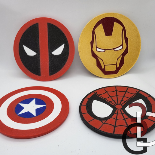🦾 Marvel themed magnets/coasters (set 1)・Free STL File for 3D printing ...