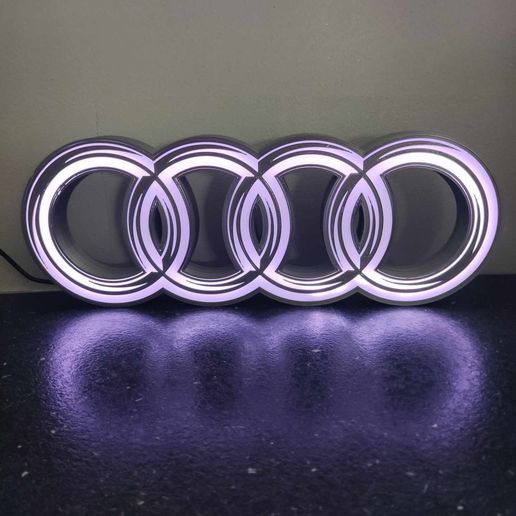 🚗 audi logo lamp ( light box )・ STL File for 3D printing・Cults