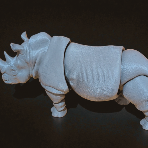 🦏 Jointed Rhino・Free STL File for 3D printing・Cults