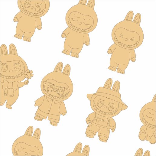 🦸 Labubu - Vectors for laser cutting・ 3D File for CNC machining - Laser ...