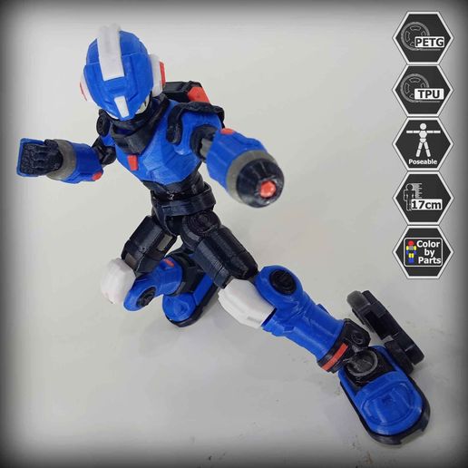 🦸 Reploid VEX (based on Megaman Volnutt) with TPU Joint・ STL File for ...