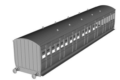 🚂 SR (IOW) LCDR D297 7 compartment composite 45ft coach 1/43 scale・ 3D ...