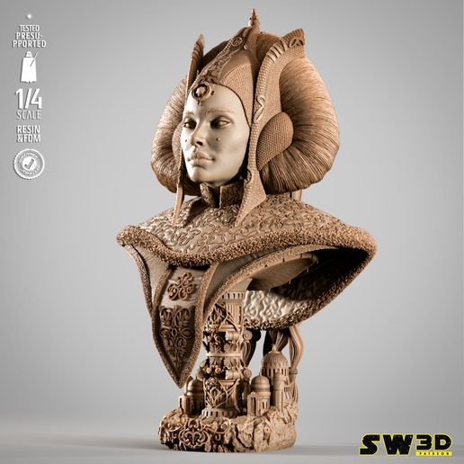 👤 PADME PORTRAIT BUST - TESTED AND READY FOR 3D PRINTING・ 3D File for ...