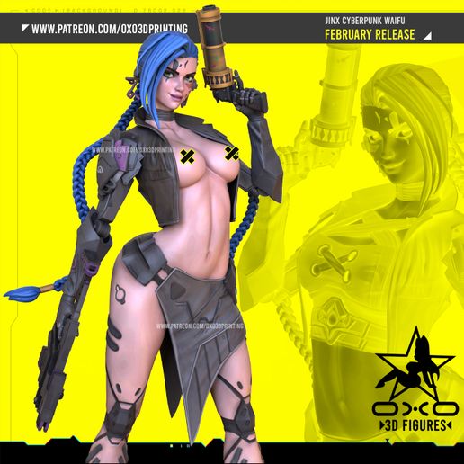 🎲 Jinx CyberPunk Tabletop Miniature・ 3D File for 3D printing・Cults