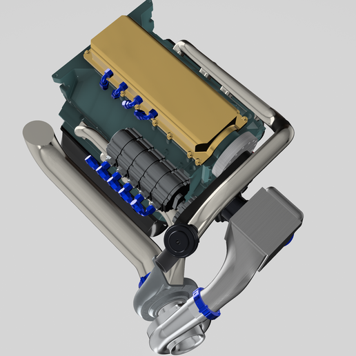 🌆 Holden 355 Single Turbo Engine set with Billet items・ STL File for 3D ...