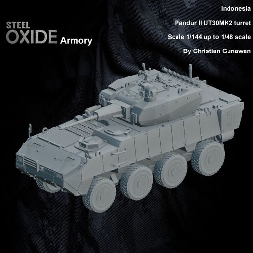 🇮🇩 Indonesia Pandur II UT30Mk2 turret・Archivo STL para Impresión 3D・Cults
