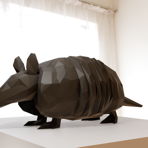 STL file armadillo low poly stl 🐀 ・3D printable model to download・Cults